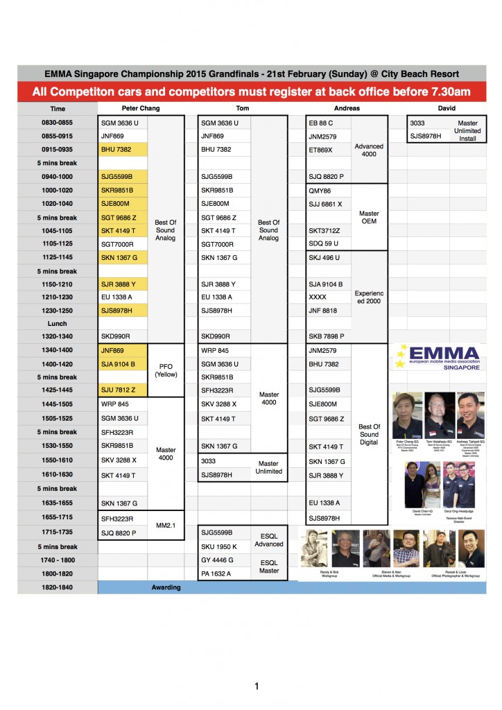 Grandfinals Timetable for EMMA Singapore Championship 2015 – European ...